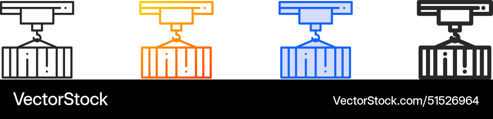 Crane iconthin linear gradient blue stroke Vector Image