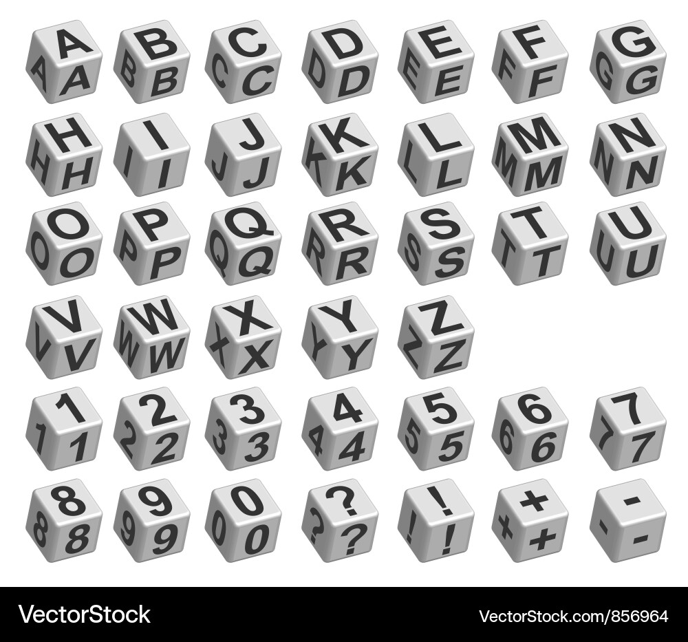 Dice font Royalty Free Vector Image - VectorStock