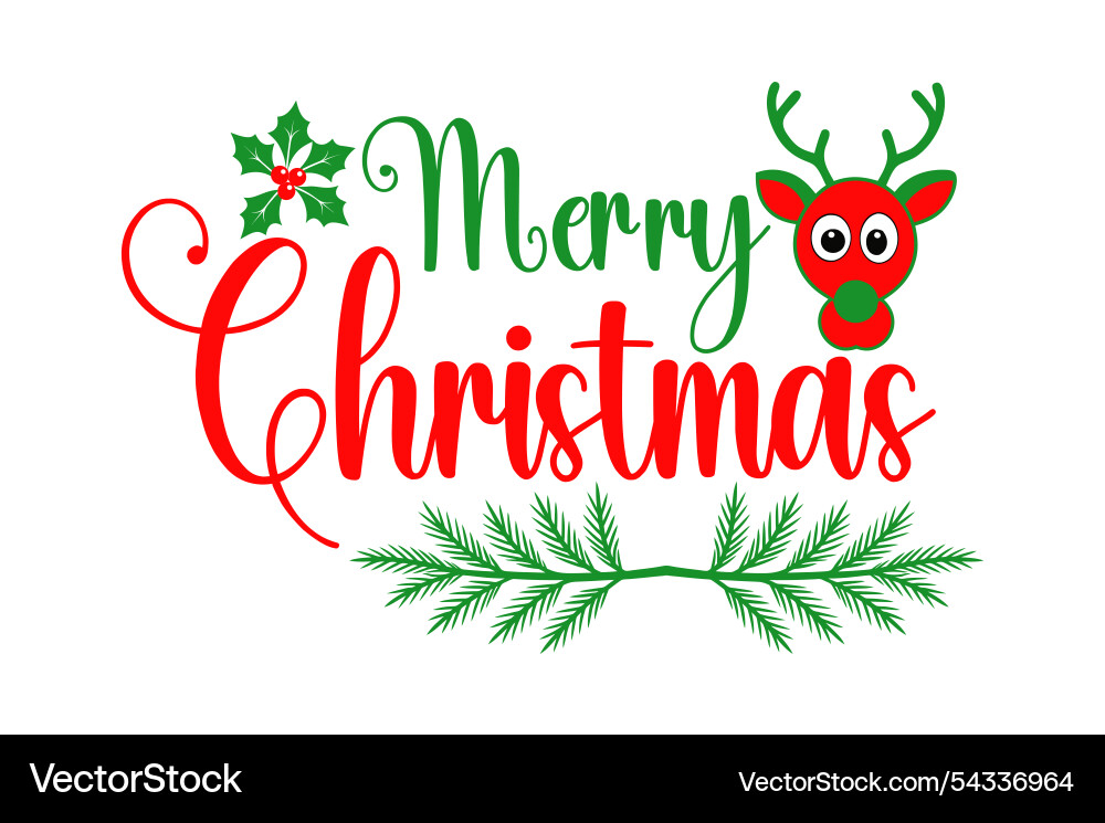 Merry christmas typography design Royalty Free Vector Image