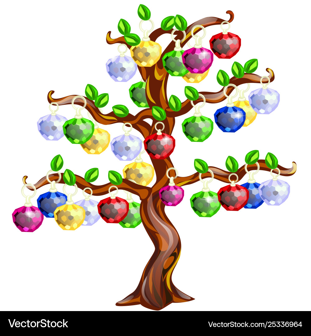 Precious Stone Apple Tree Royalty Free Vector Image