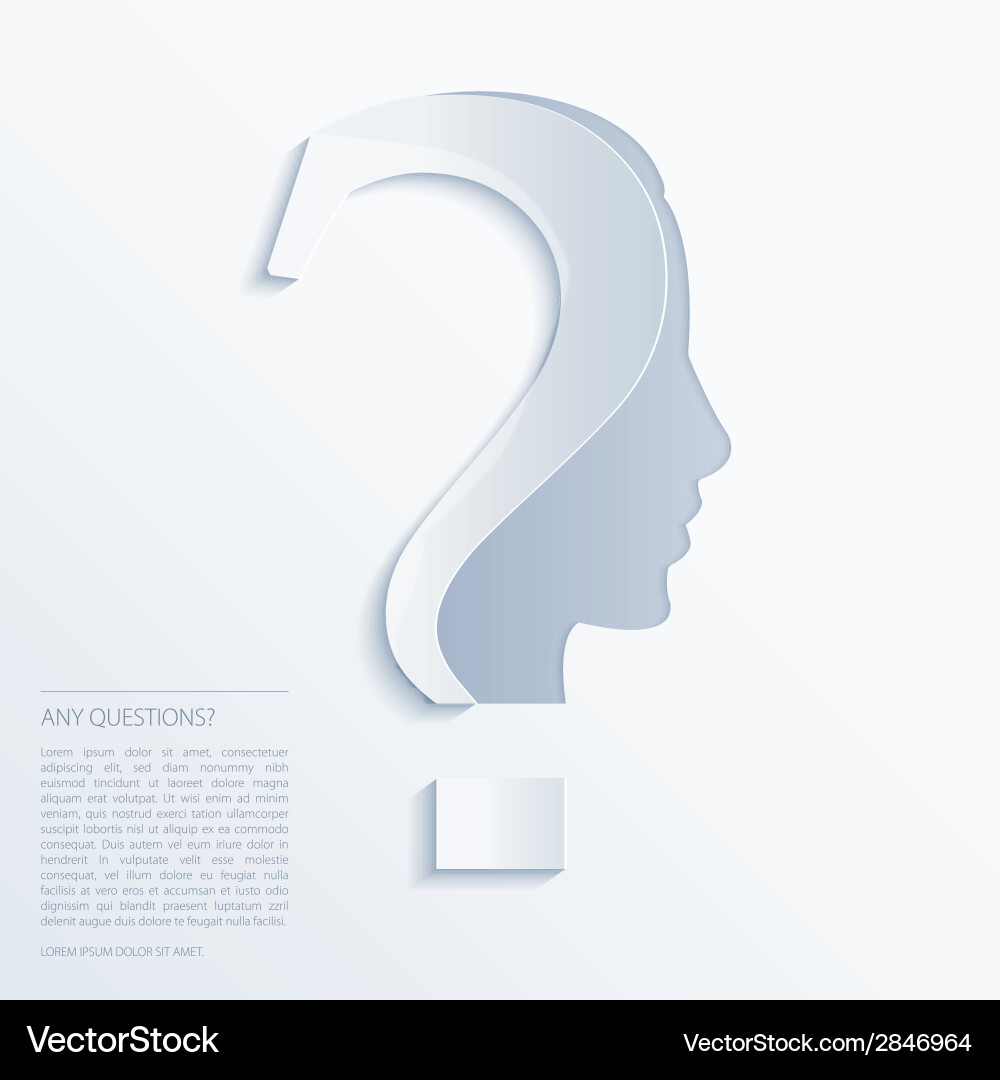 Question mark human head symbol Royalty Free Vector Image