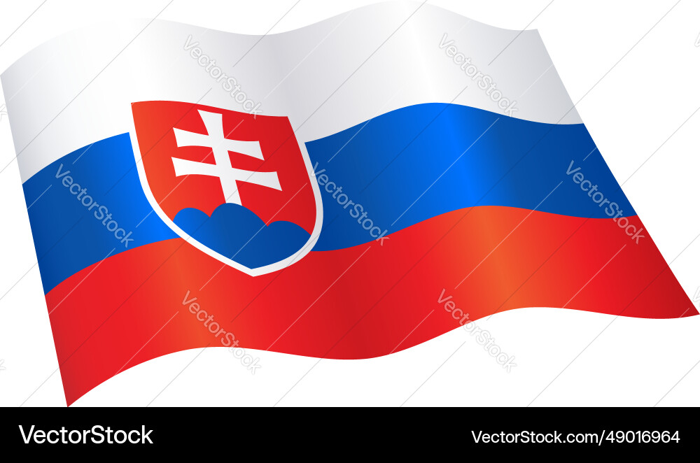 Slovakia flag flying Royalty Free Vector Image