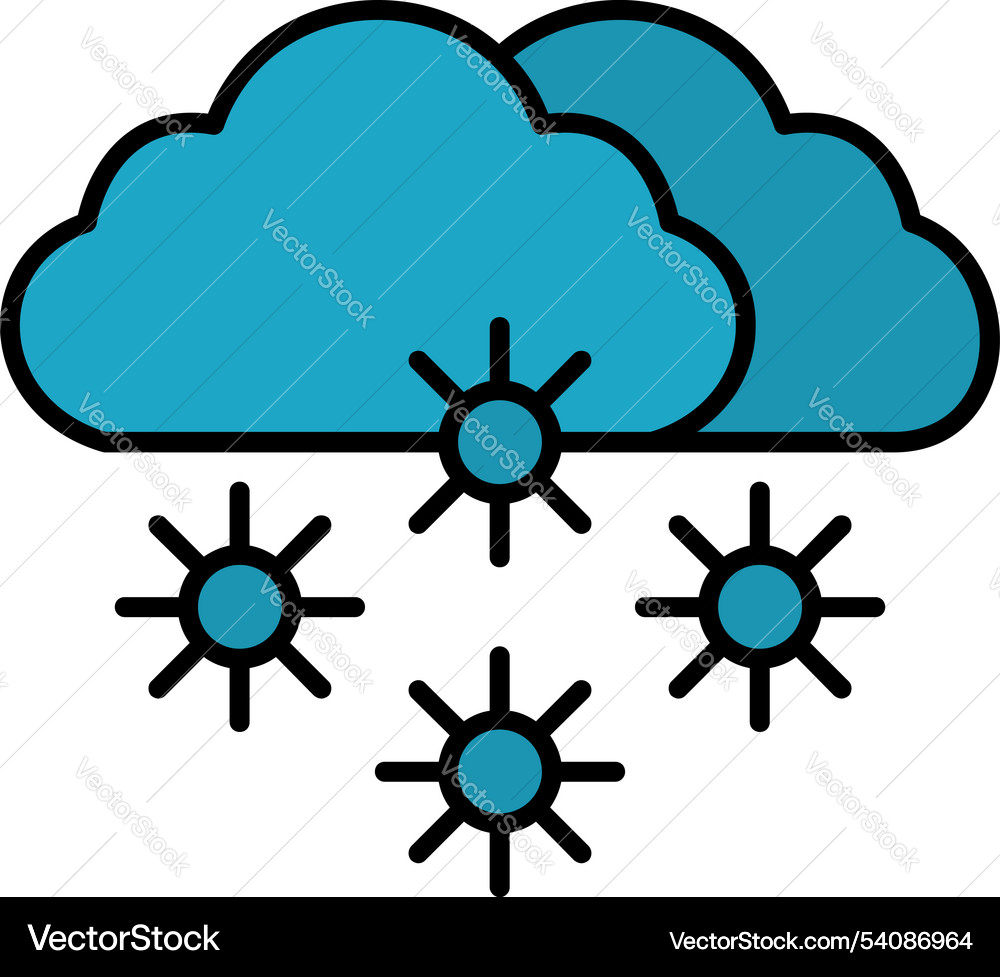 Snowy line filled icon design Royalty Free Vector Image