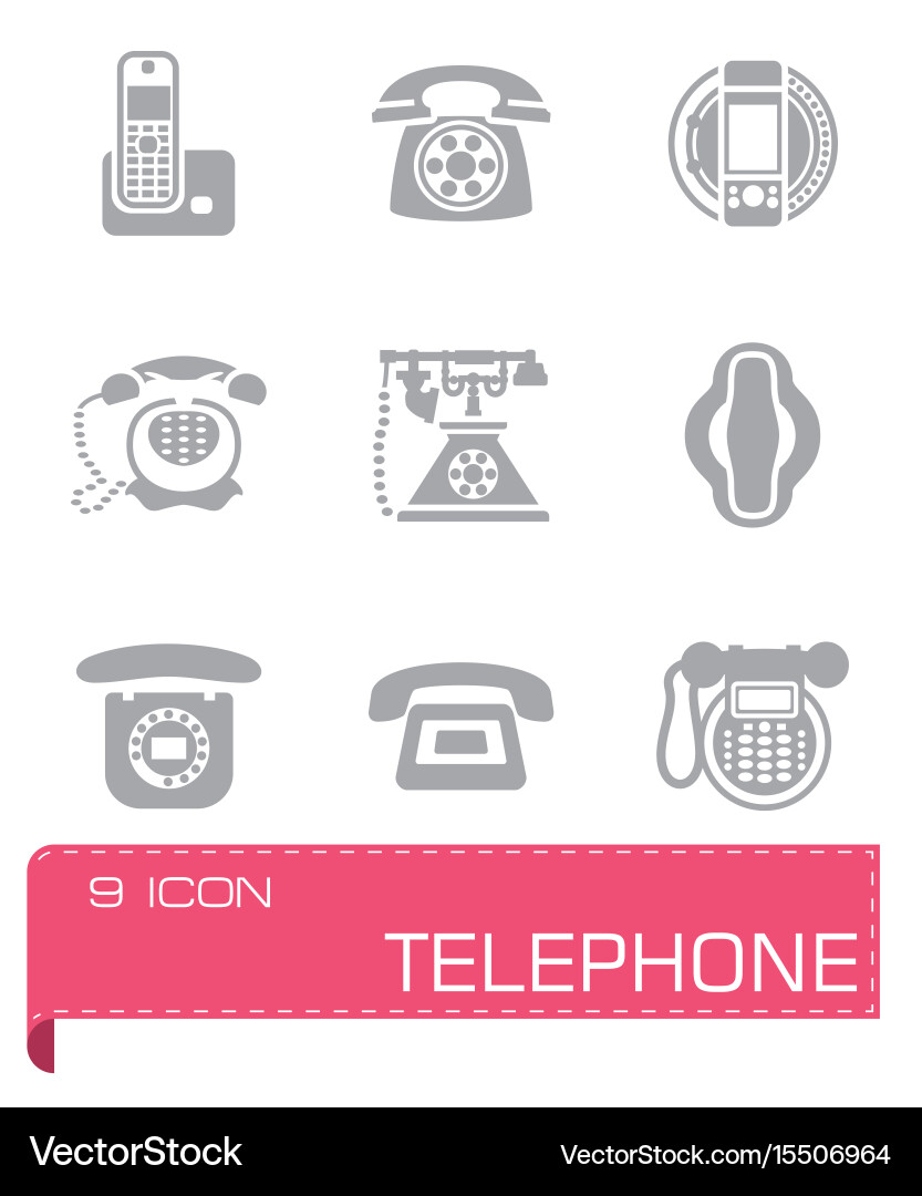 Telephone icon set Royalty Free Vector Image - VectorStock