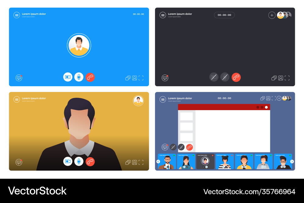 Video conference 02 Royalty Free Vector Image - VectorStock
