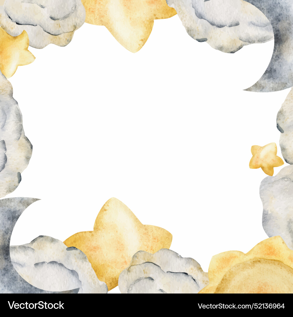 Watercolor hand drawn magical cosmos universe Vector Image