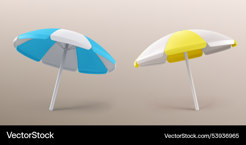 Beach umbrellas set isolated on background Vector Image