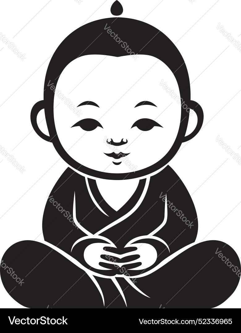 Buddha babe icon design zen nursery mini Vector Image
