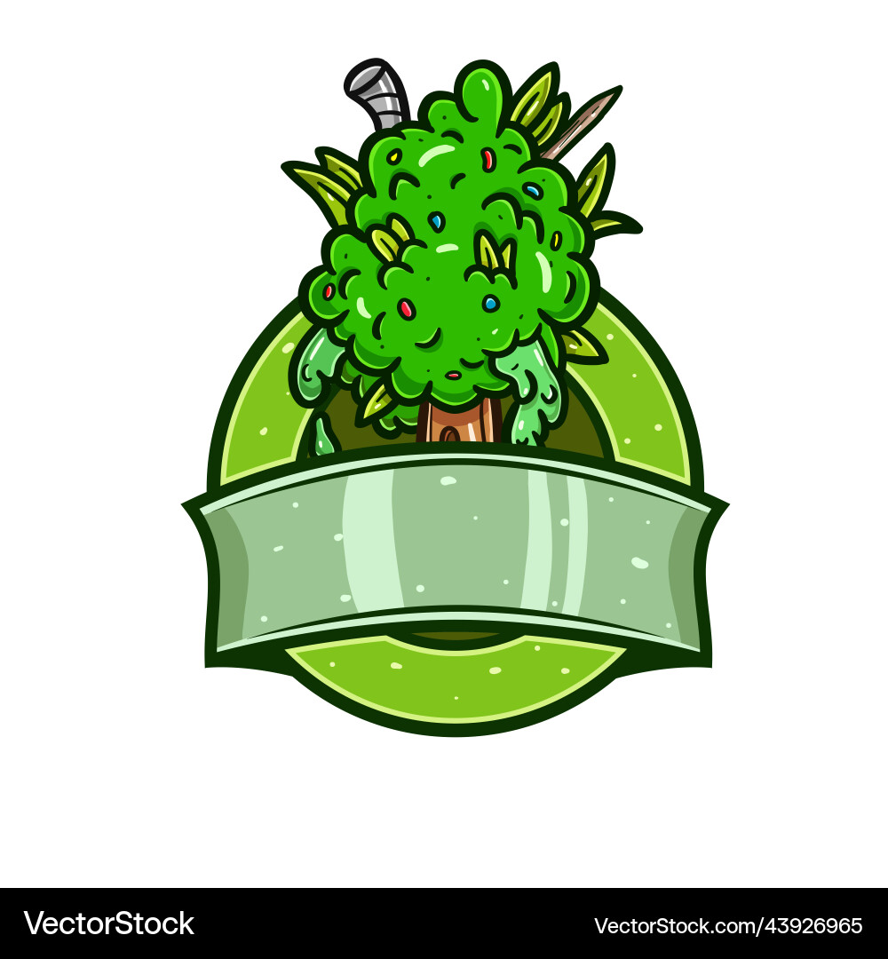 Cartoon Weed Ice Cream Stick Logo Royalty Free Vector Image