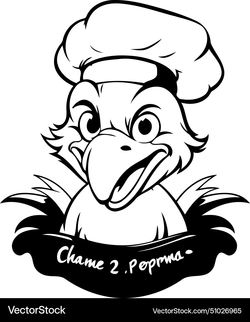 Chef duck mascot logo Royalty Free Vector Image