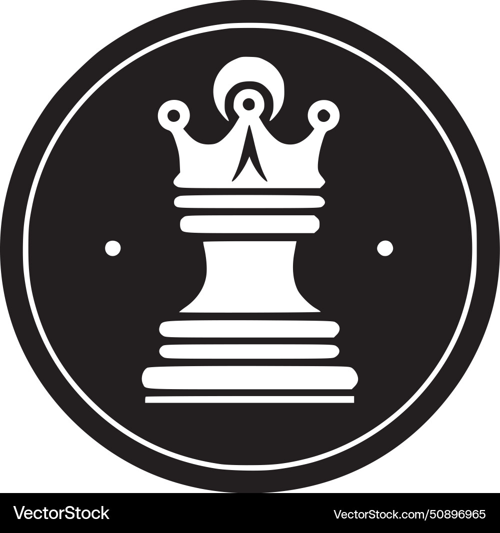 Chess - minimalist and flat logo Royalty Free Vector Image