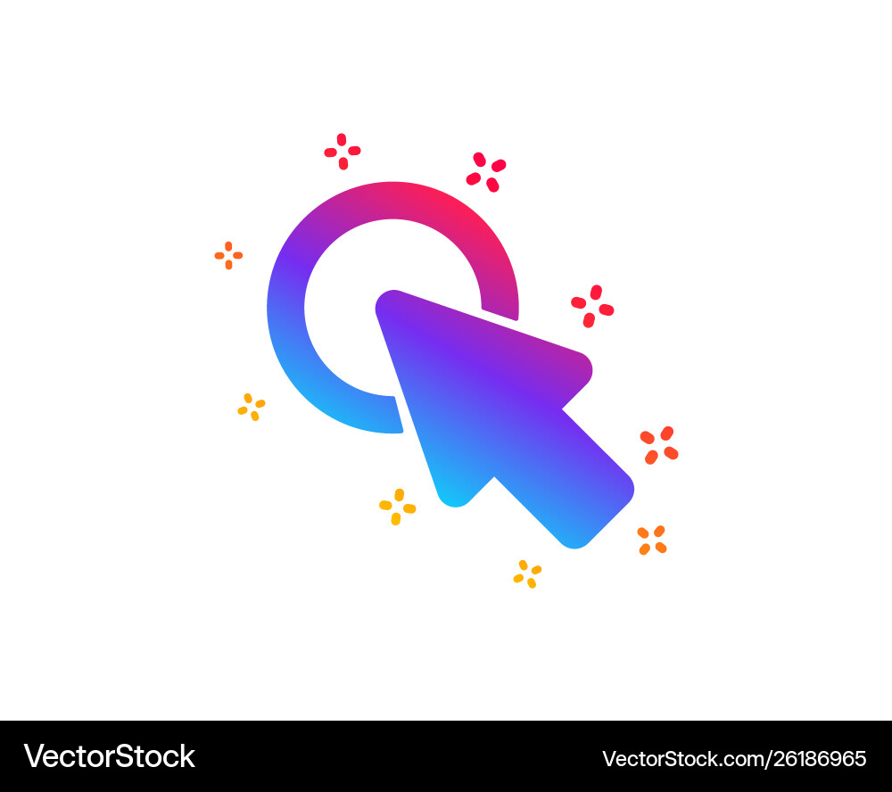 Click here icon push button sign Royalty Free Vector Image