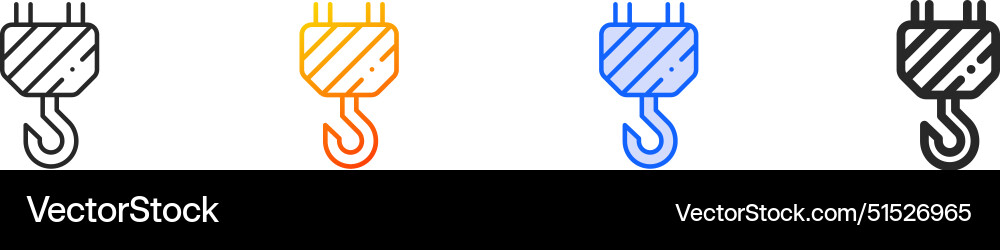 Crane iconthin linear gradient blue stroke Vector Image