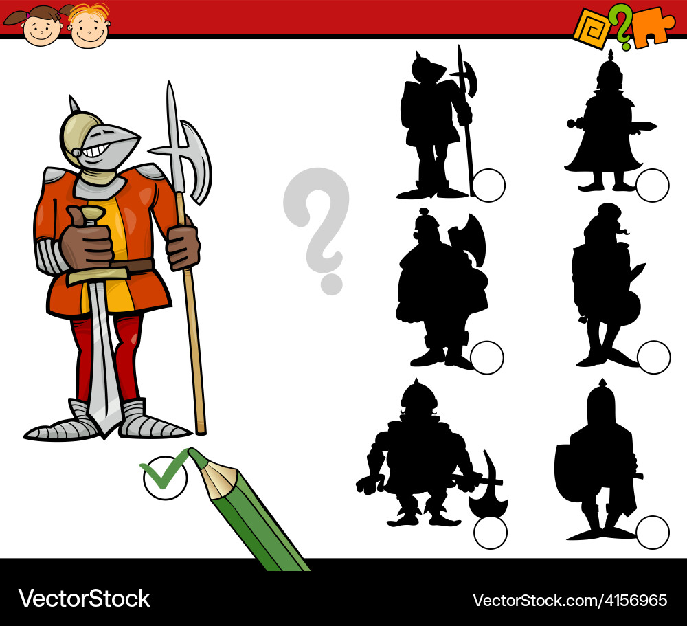 Education shadows game cartoon Royalty Free Vector Image