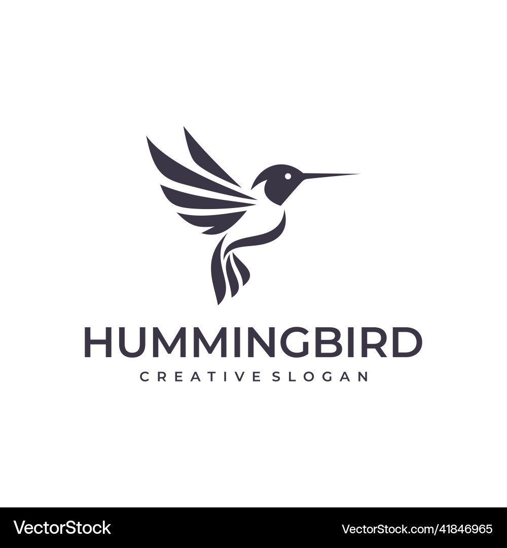 Hummingbird logo design template Royalty Free Vector Image