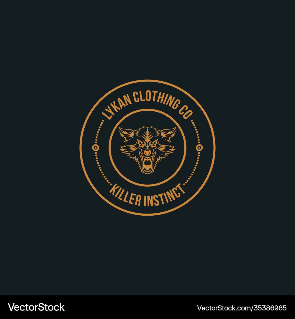 Lycan Logo Design Vorlage Kleidung Lizenzfreies Vektorbild