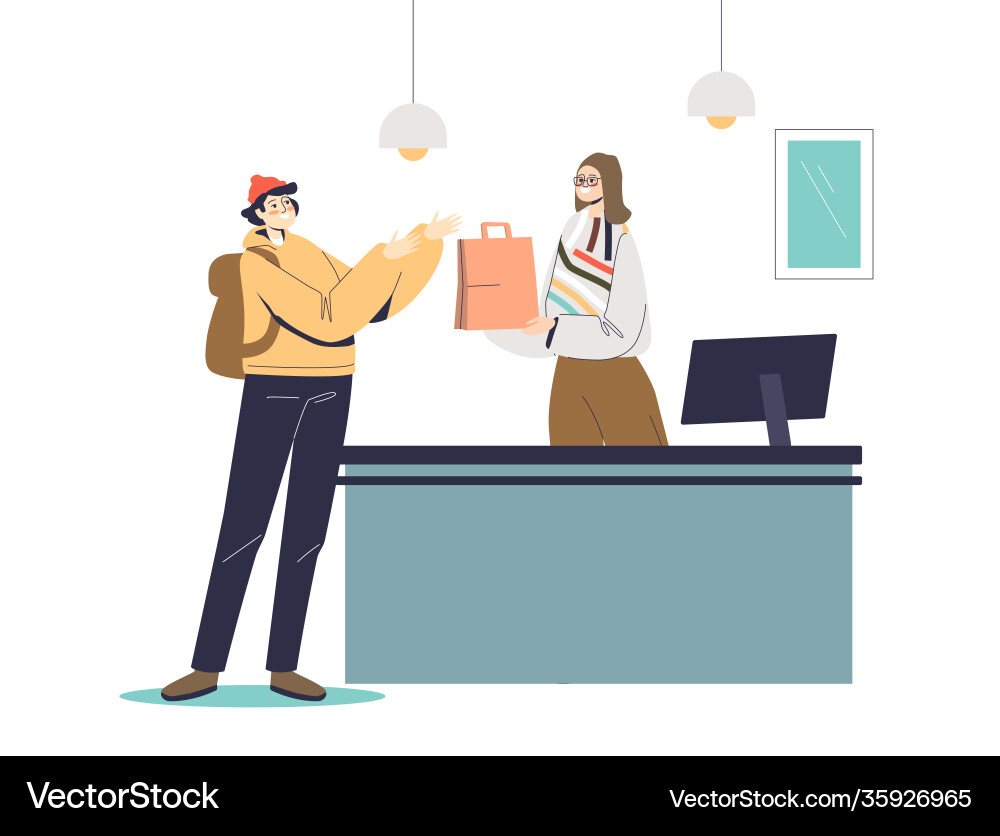 Man Shopping at Retail Checkout Royalty Free Vector Image