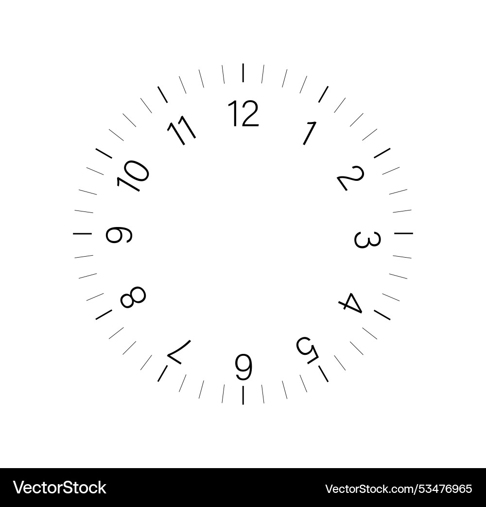 Mechanical clock template watch and timepiece Vector Image