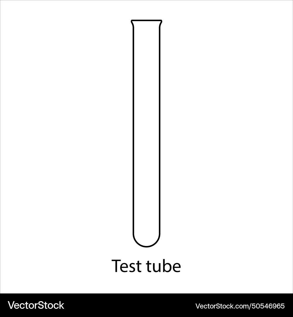 Schematic image of a test tube on white Royalty Free Vector