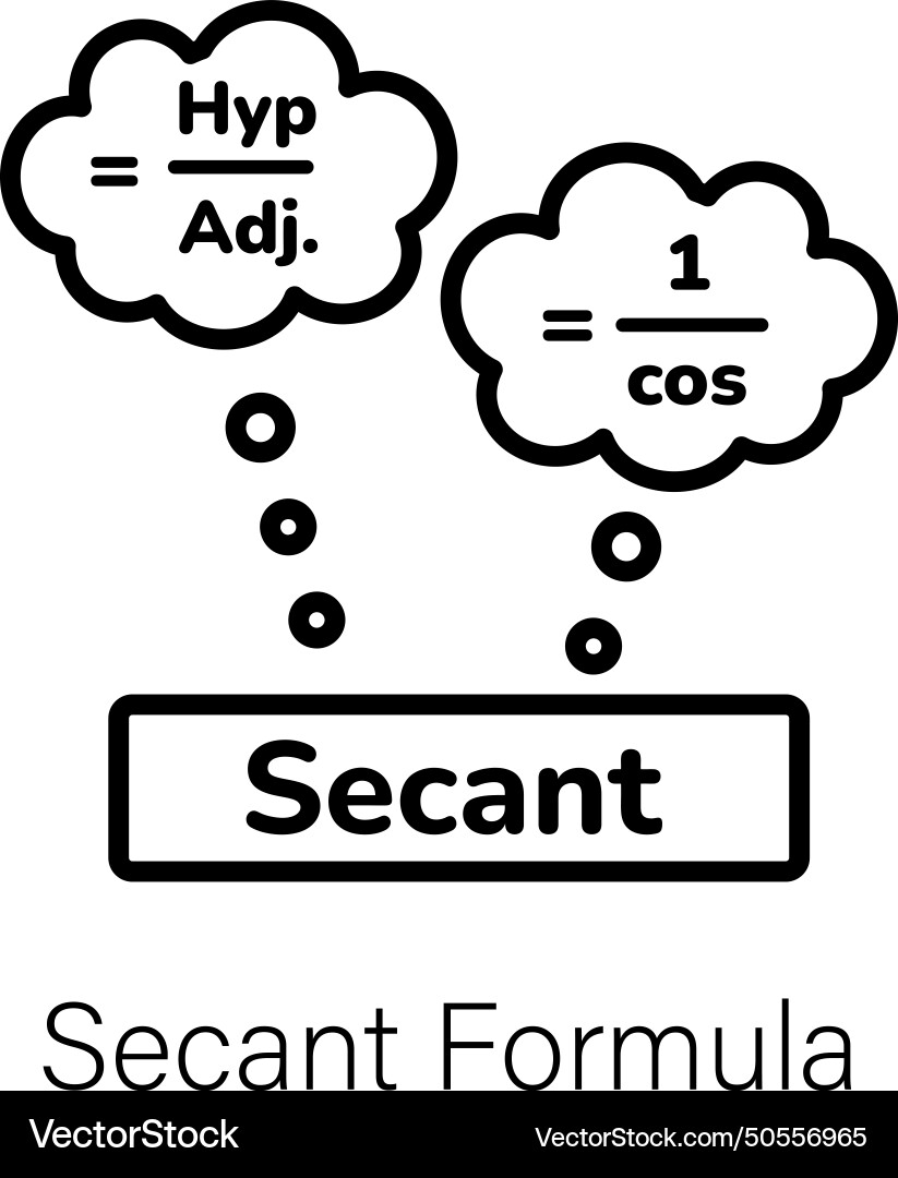Secant formula Royalty Free Vector Image - VectorStock