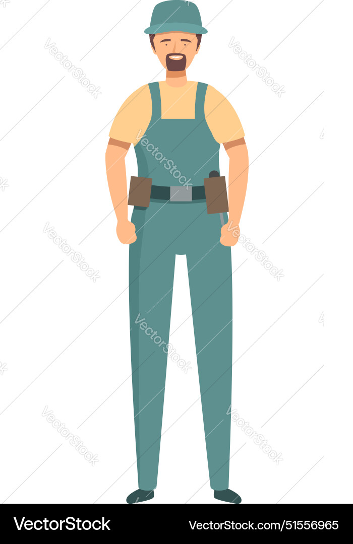 Smiling handyman is ready to tackle any home Vector Image