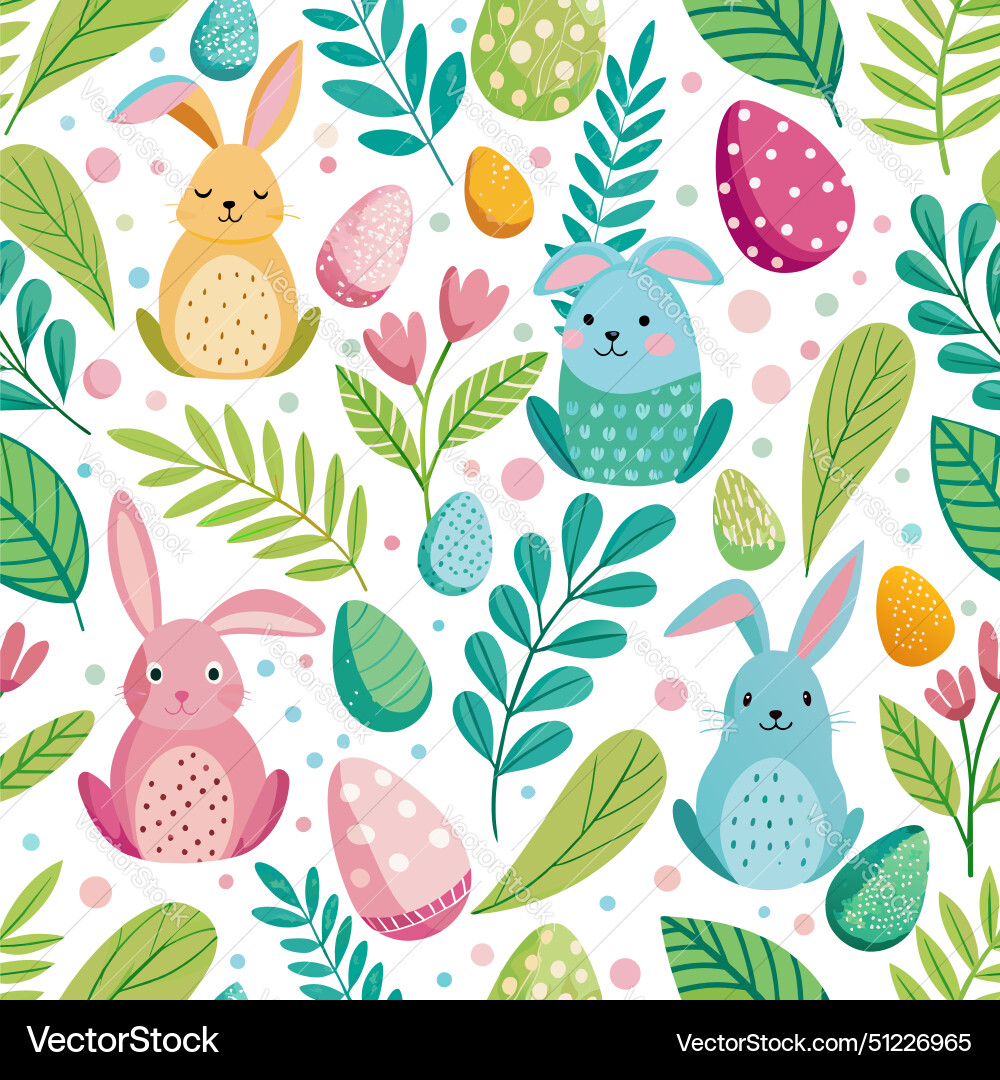Trendy easter design with hand painted eggs Vector Image