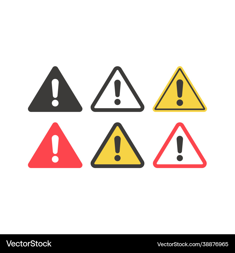 Warning sign with exclamation mark Royalty Free Vector Image