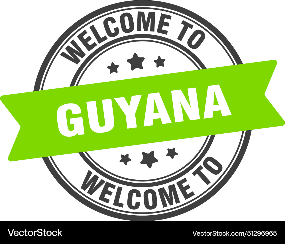 Welcome to guyana stamp round sign Royalty Free Vector Image