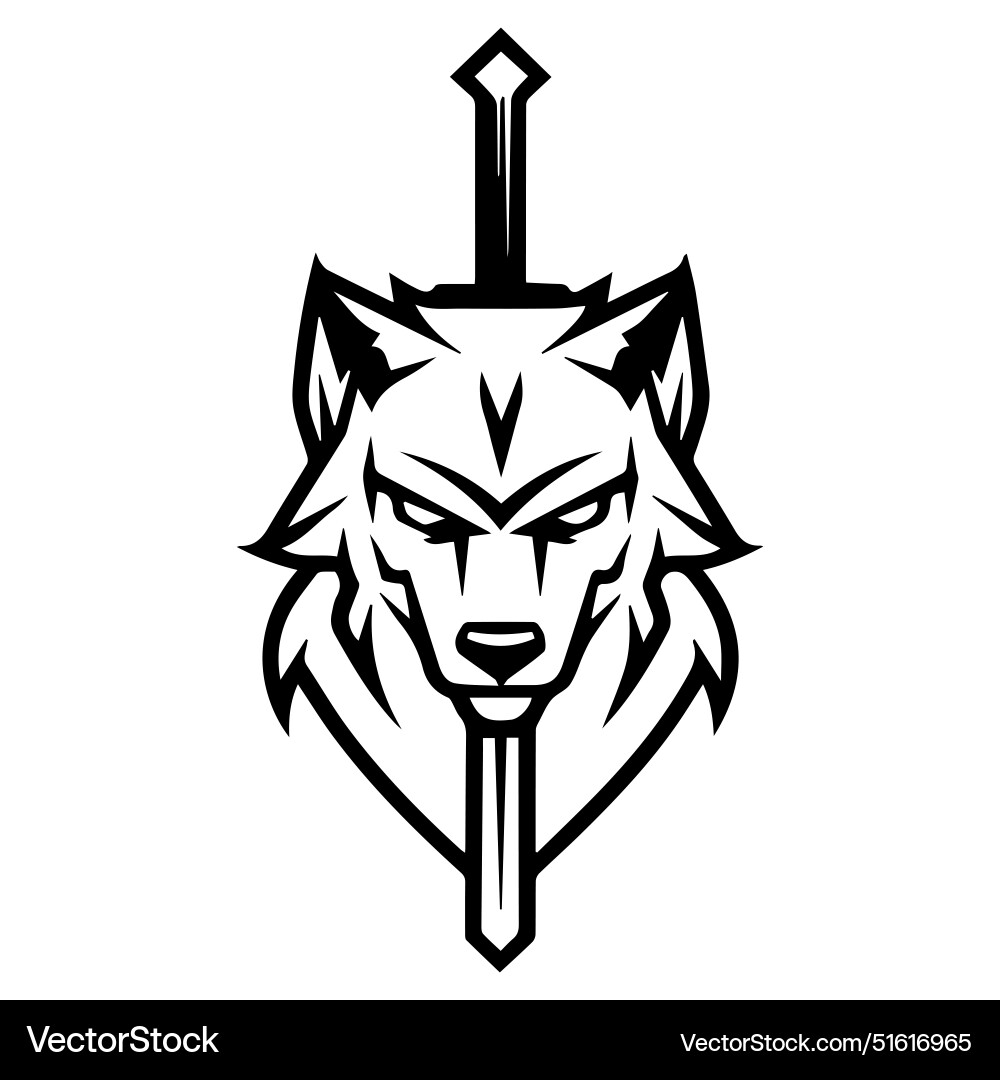 Wolf knight logo or modern line icon art Vector Image