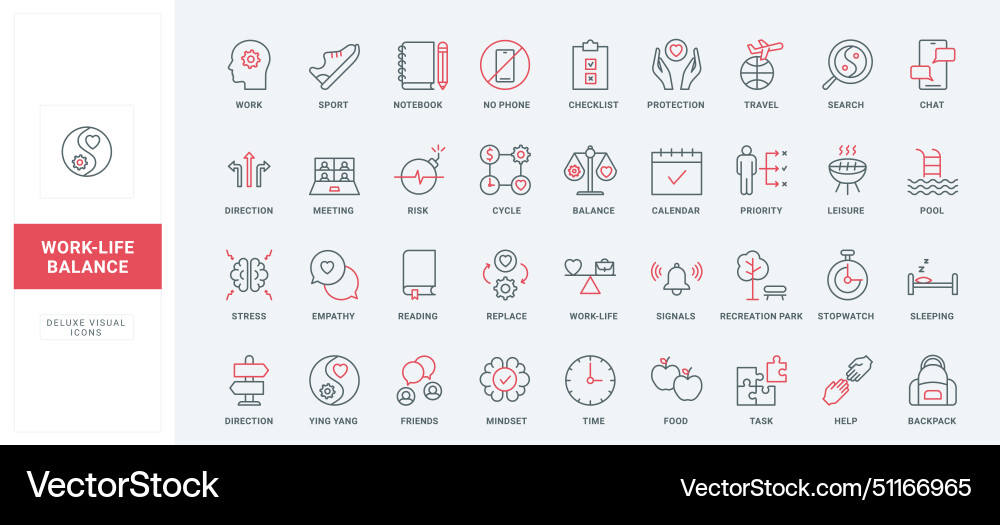 Work life balance search and plan tasks Royalty Free Vector