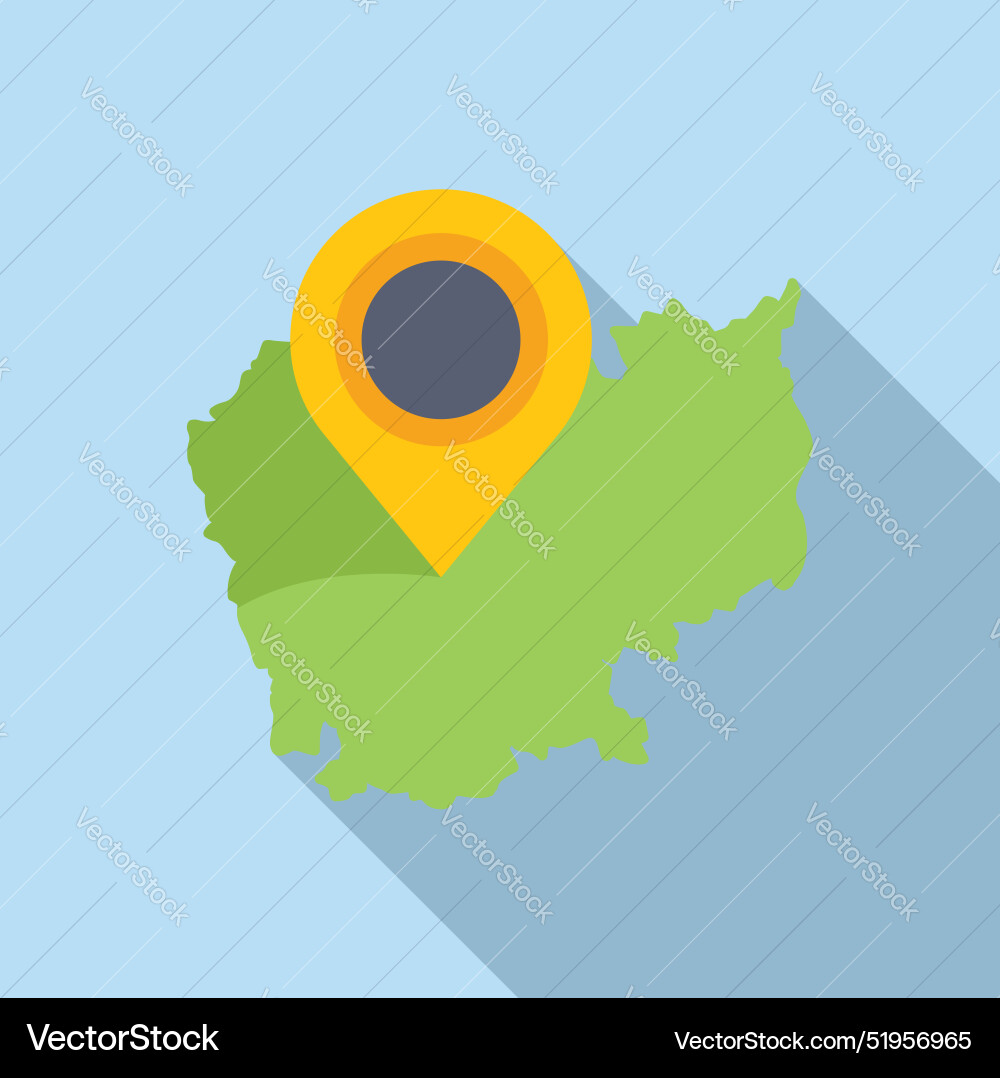 Yellow location pin point showing position Vector Image