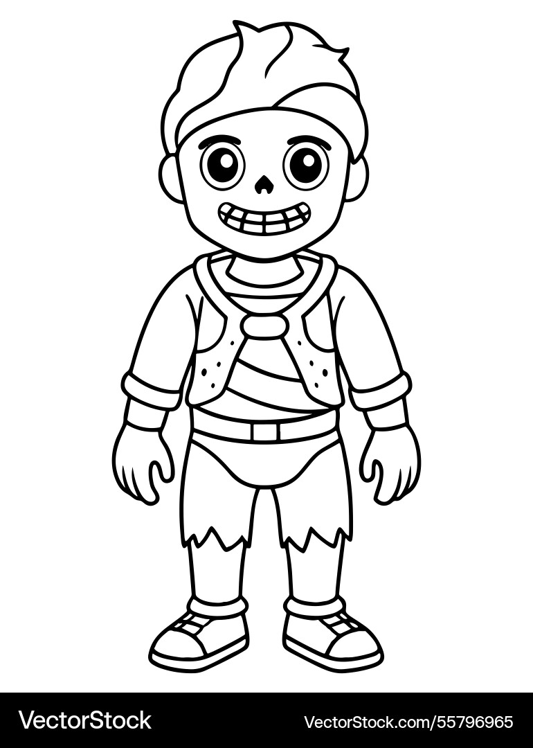 Zombie apocalypse coloring page for kids Vector Image