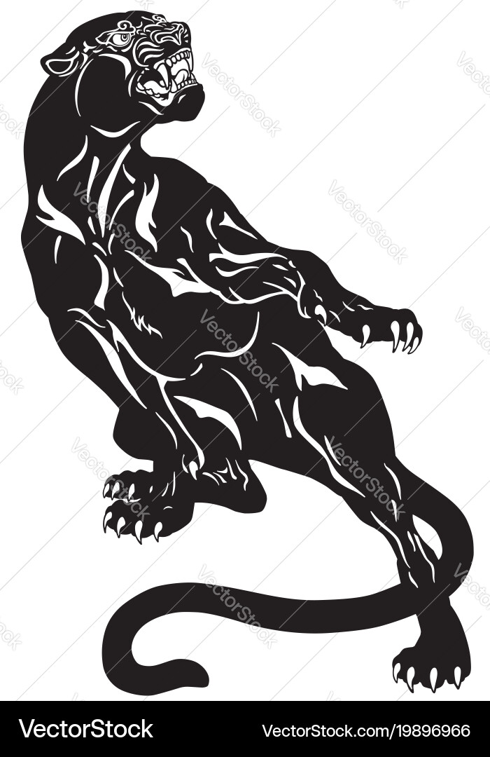 Black Panther Attack Royalty Free Vector Image