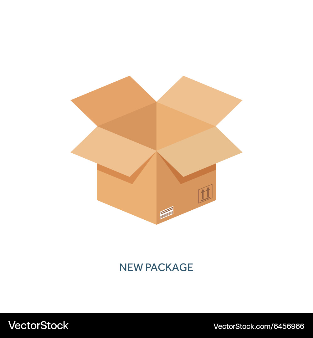 Flat carton box transport Royalty Free Vector Image