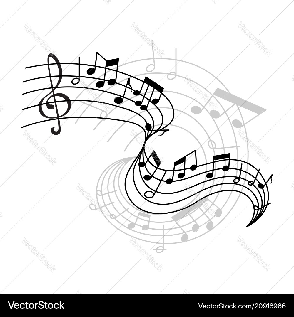 Music notes on staff icon Royalty Free Vector Image