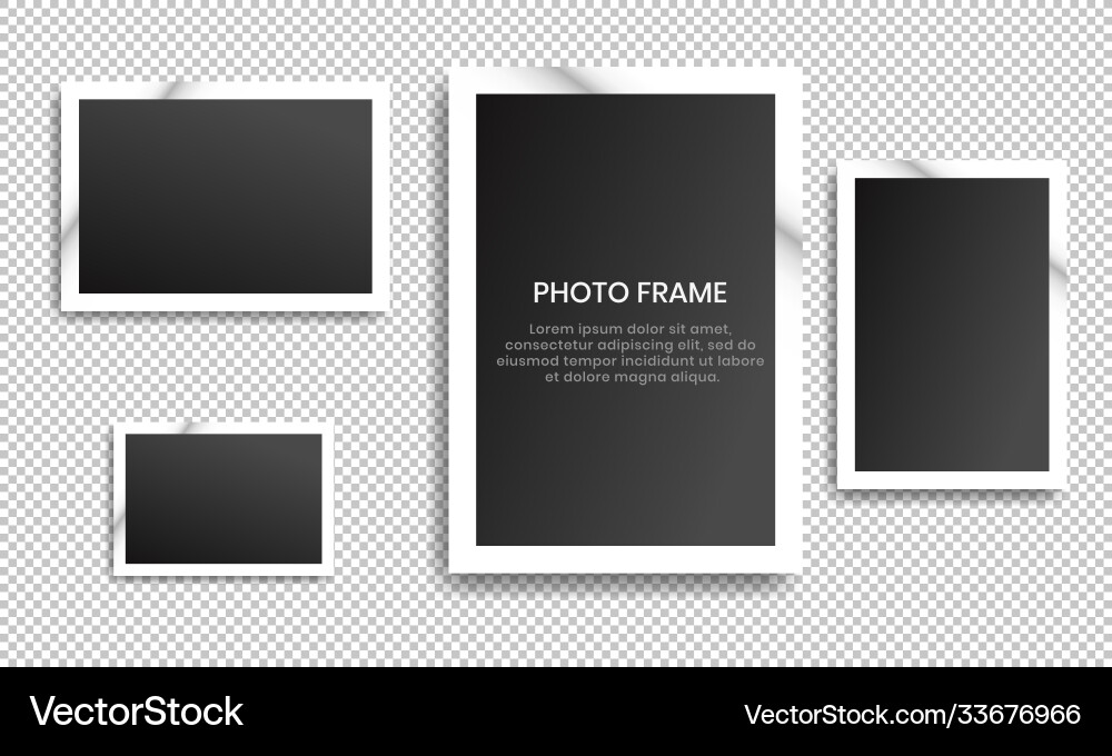 Realistic old photo frame collection isolated Vector Image