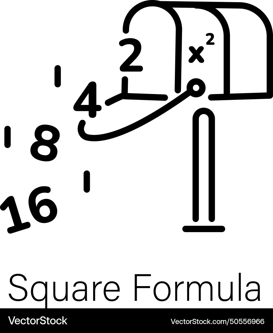 Square formula Royalty Free Vector Image - VectorStock