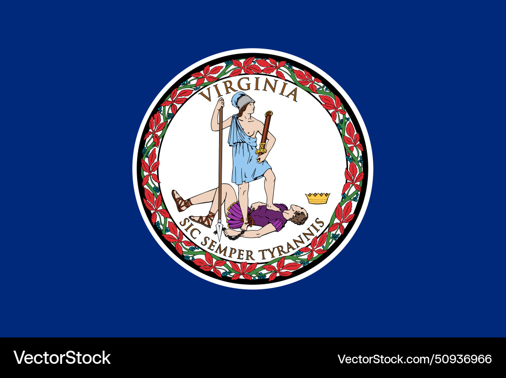 Virginia flag Royalty Free Vector Image - VectorStock