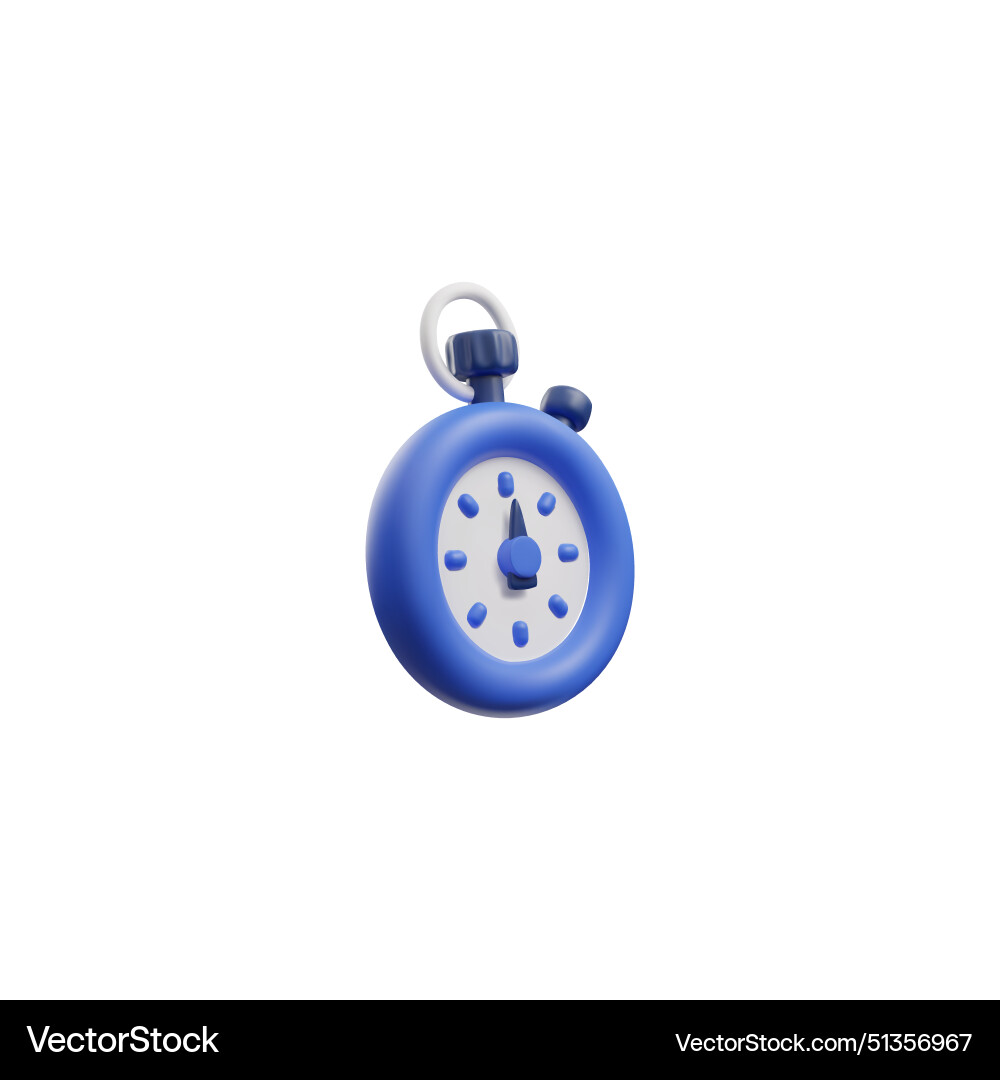 3d blue stopwatch icon on isolated Royalty Free Vector Image