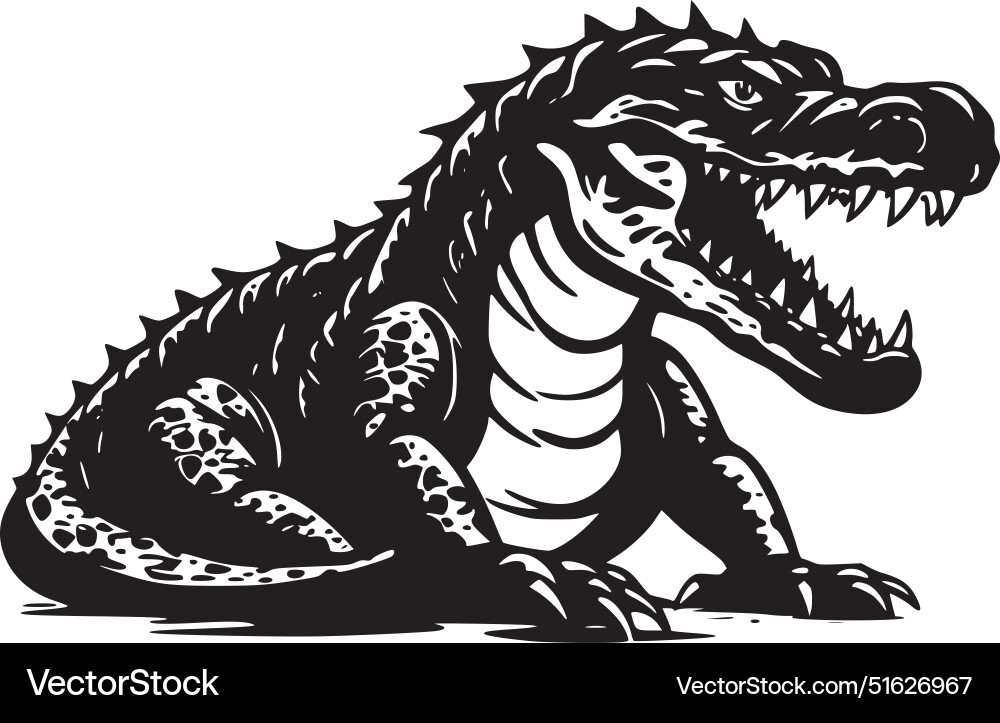 Alligator - minimalist and simple silhouette Vector Image
