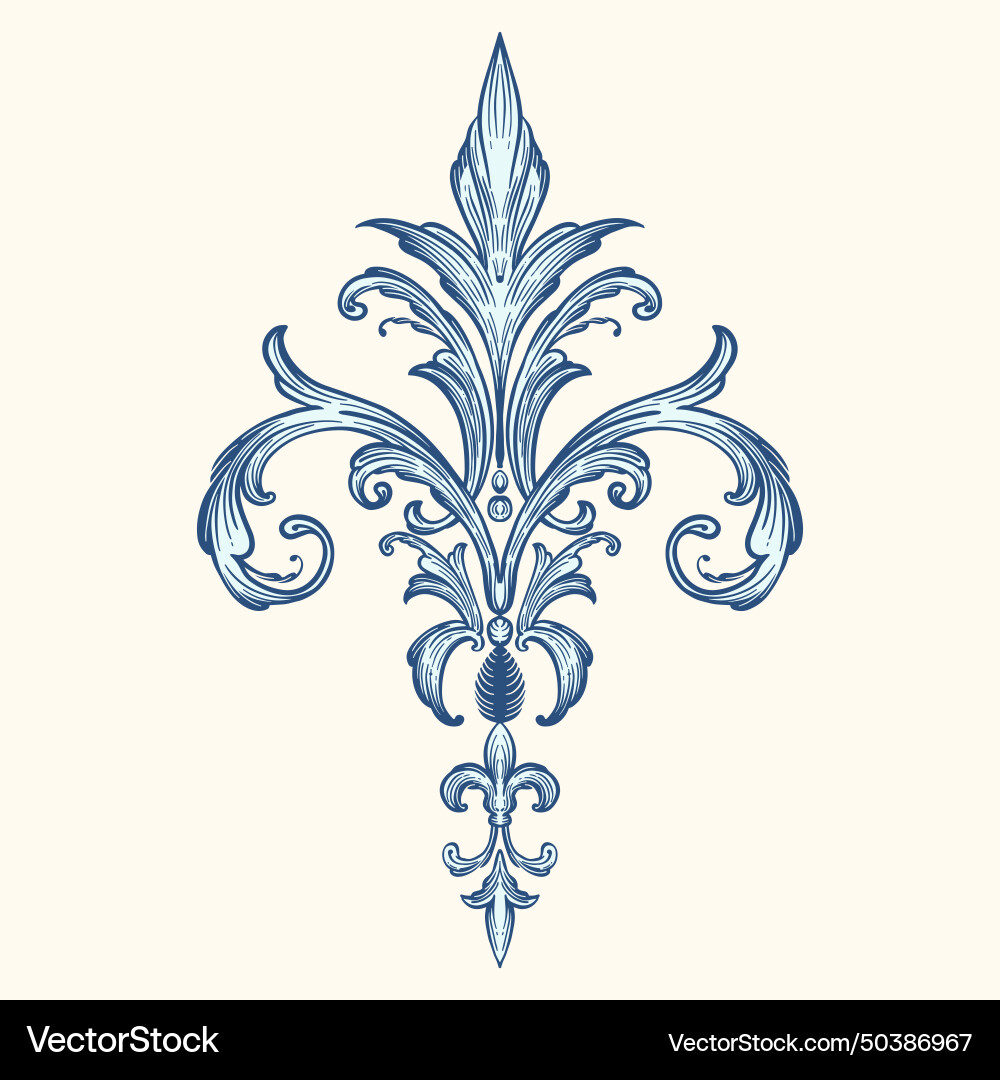 Blue natural ornamental forms Royalty Free Vector Image