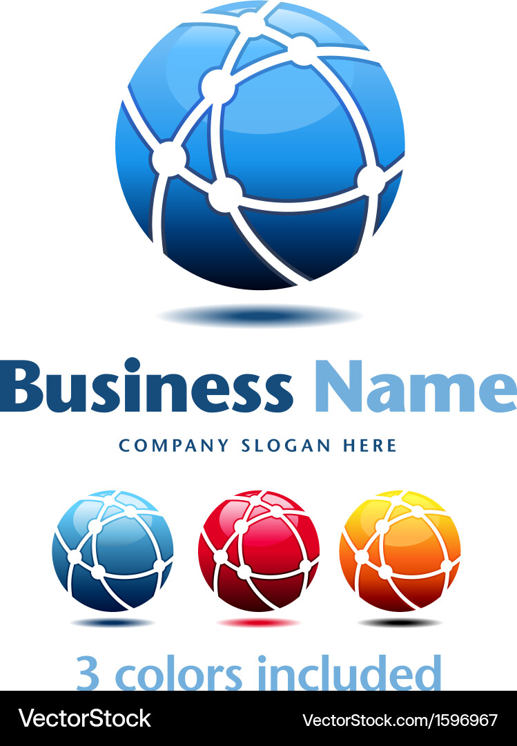Business technology logo 3 colors Royalty Free Vector Image