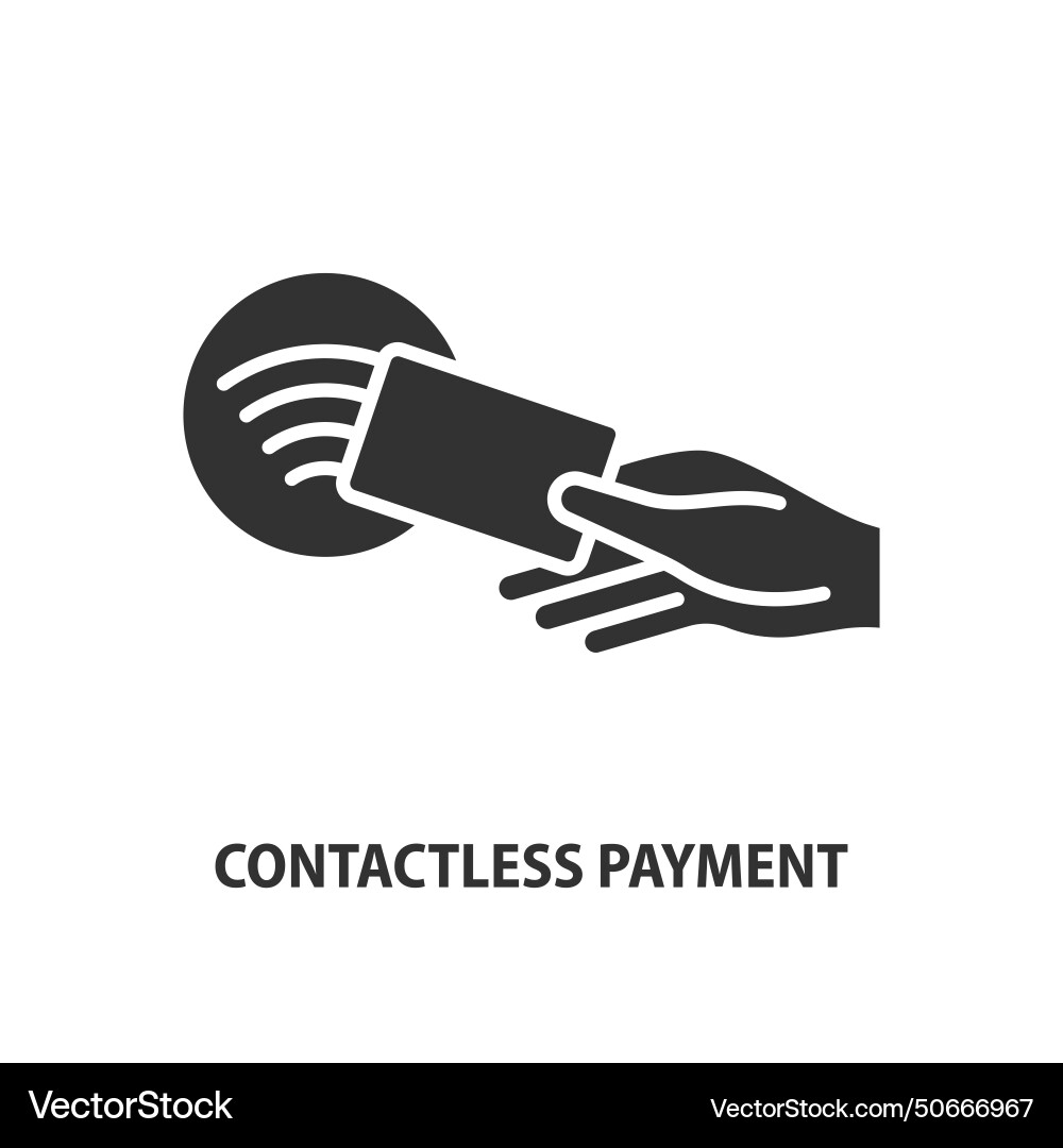 Contactless card payment glyph icon wireless nfc Vector Image