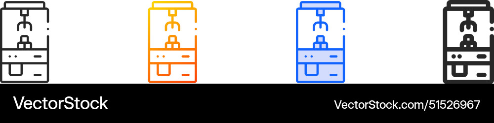 Crane machine iconthin linear gradient blue Vector Image