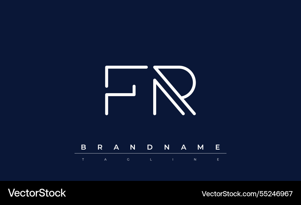 Creative fr letter initial logo image Royalty Free Vector