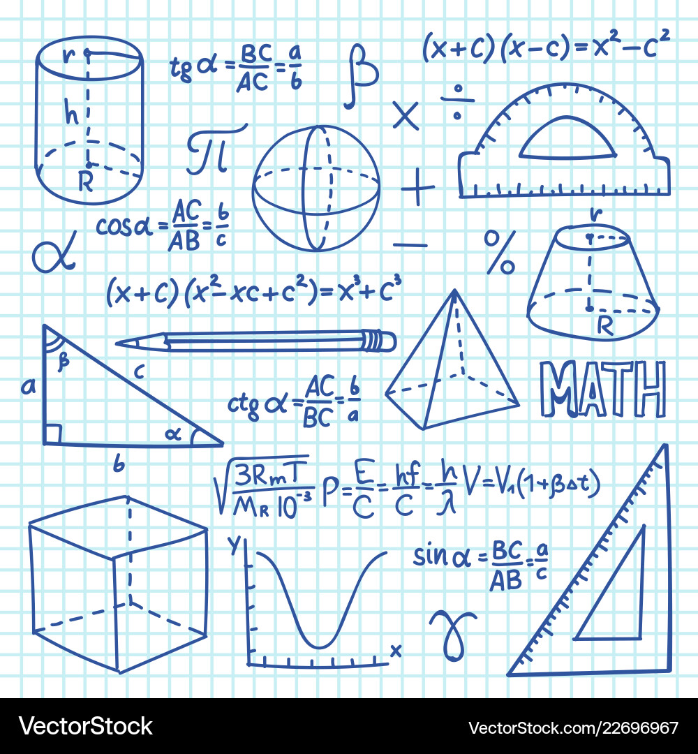 Math & Geometry Doodle - Trigonometry Vector Image