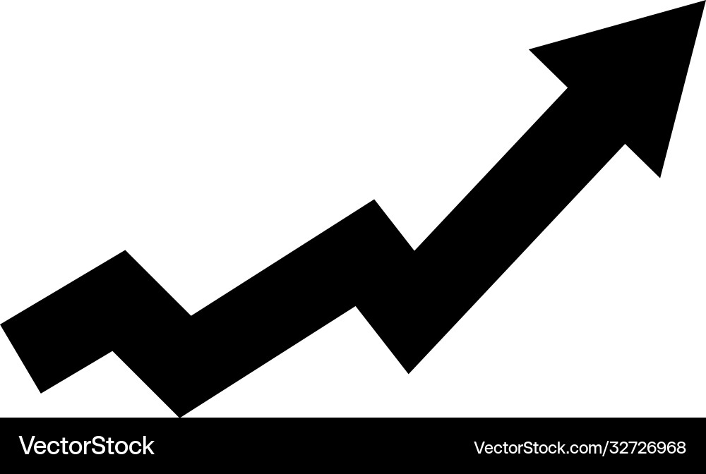 Arrow graph going up Royalty Free Vector Image