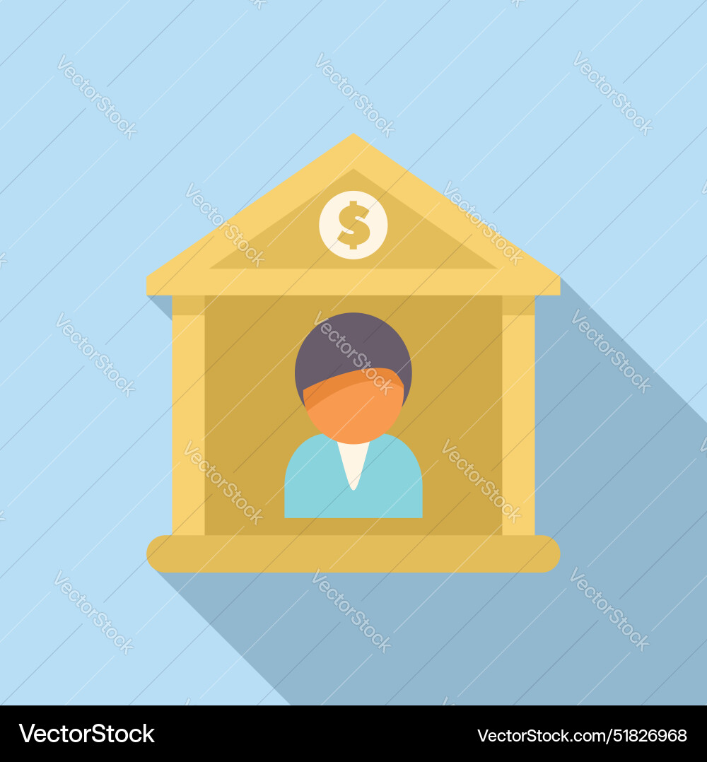 Bank teller working at counter with dollar sign Vector Image