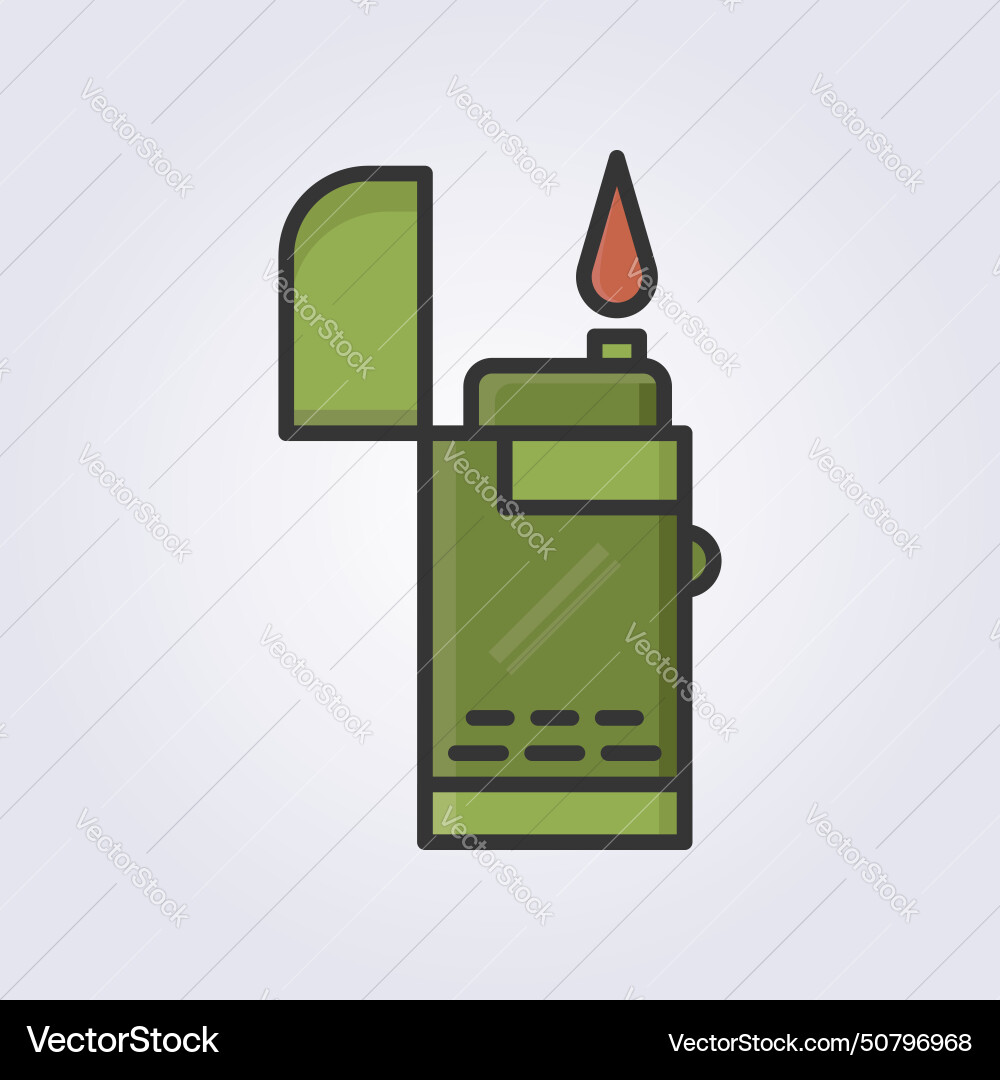 Colored line art lighter icon logo design Vector Image