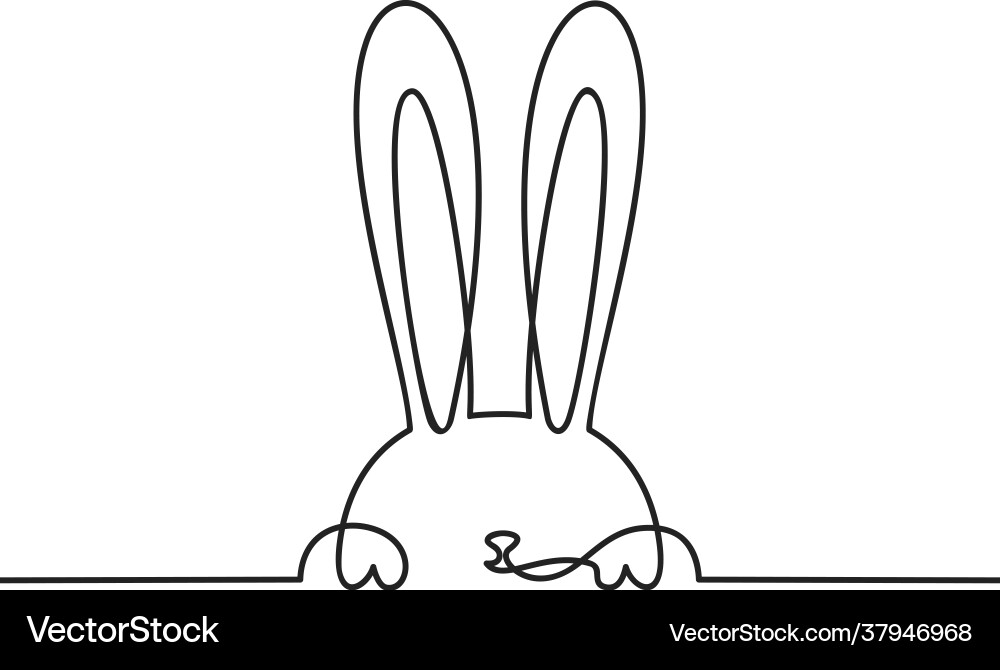 Elegant Line Art Rabbit Royalty Free Vector Image